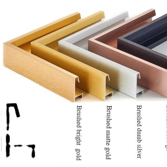 Bright Gold Finish Aluminum Profile for Decorative Standing Photo Frame ...